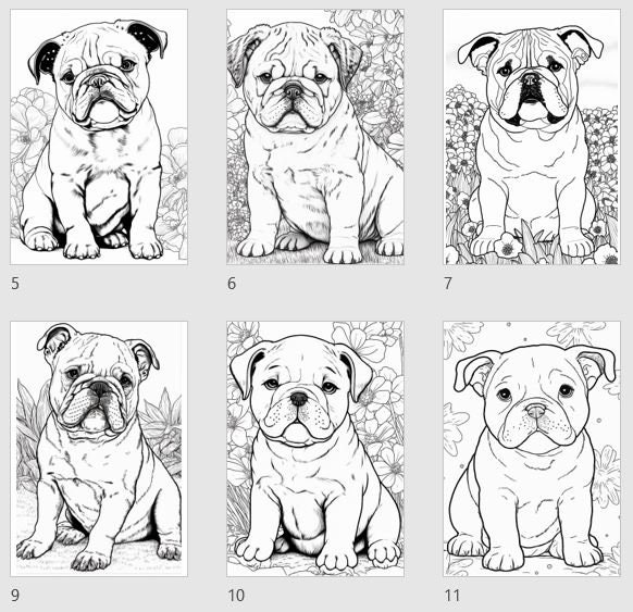 15 Bulldog Coloring Book Pages for Kids and Adults for Download - Etsy