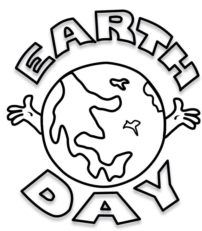 Earth Day SVG Printable File Instant Download. Black & White and ...