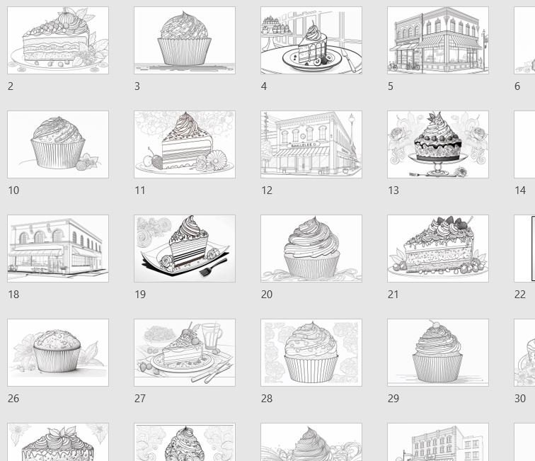 41 Bakery Coloring Pages With Cake Muffins Cupcakes Cafe Buildings for ...