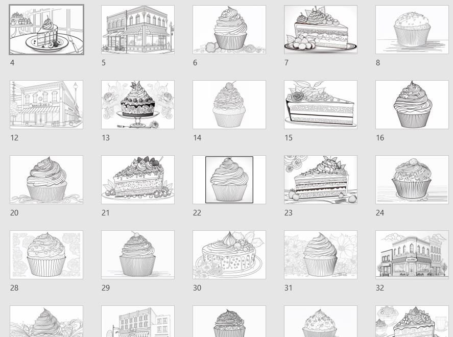 41 Bakery Coloring Pages With Cake Muffins Cupcakes Cafe Buildings for ...