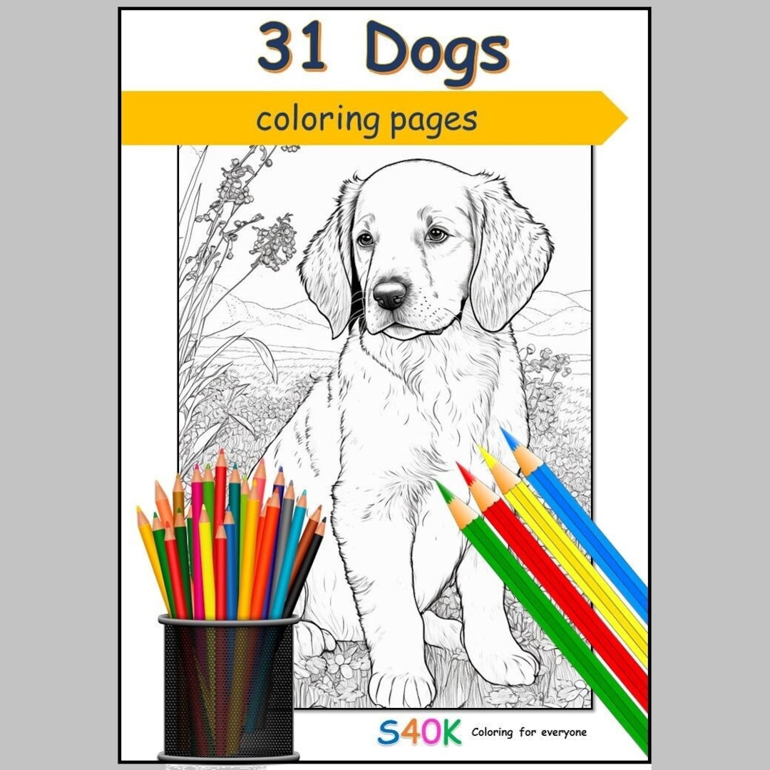31 Dogs Coloring Book Pages for Kids and Adults for Download - Etsy