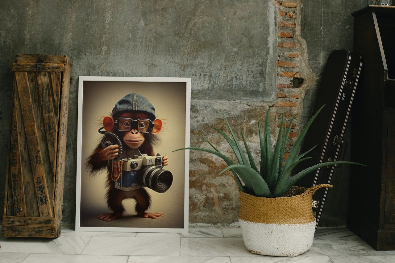 Photographer Monkey With a Camera: High Resolution Digital Art for ...