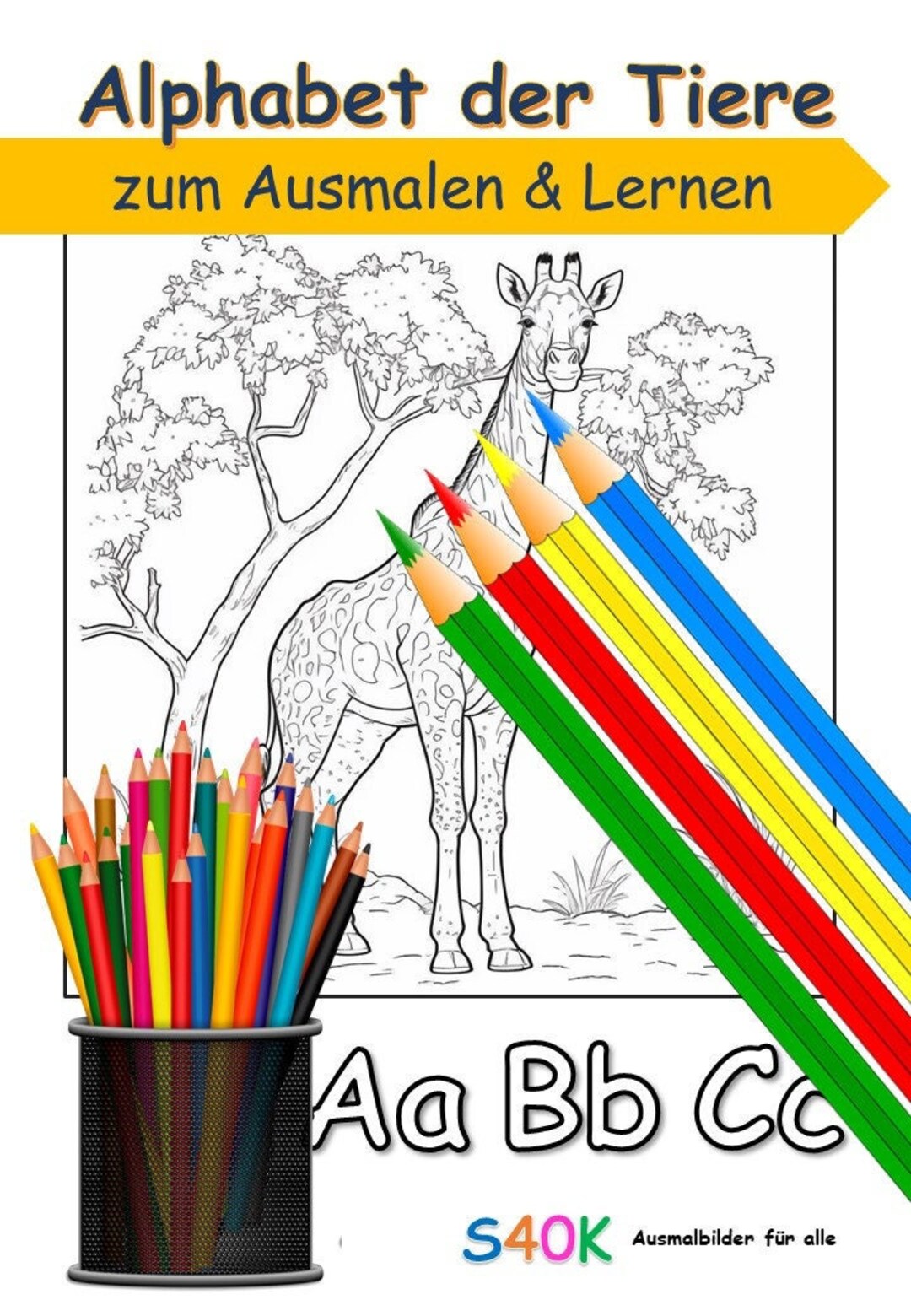 German Alphabet Coloring Book With 26 Animals From A to Z - Etsy