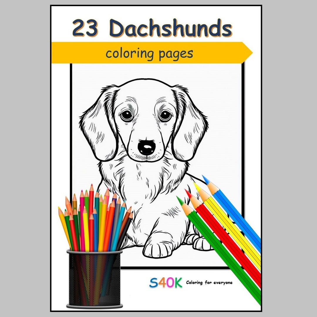 23 Dachshunds Coloring Book Pages for Kids and Adults for Download - Etsy