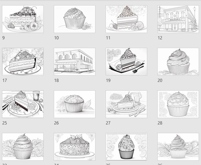 41 Bakery Coloring Pages With Cake Muffins Cupcakes Cafe Buildings for ...