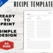 Blank Recipe Book Printable PDF | A4 | Family Cookbook Template | Clean ...