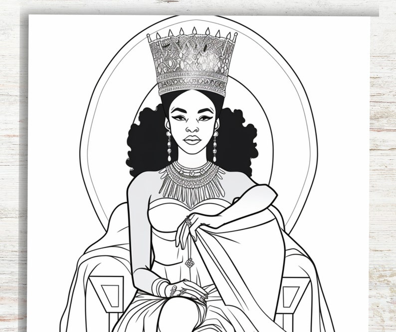 30 Black Queen Coloring Pages Printable PDF A4 Adult - Etsy