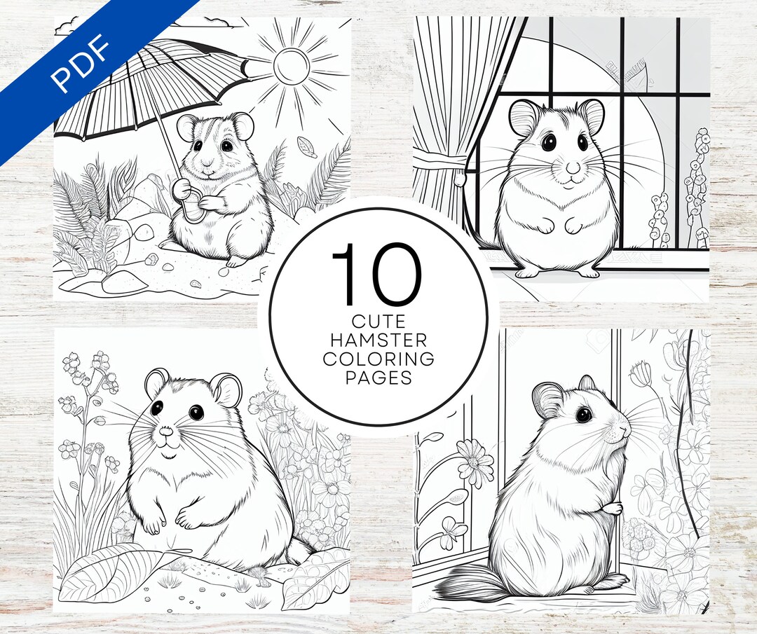 10 Cute Hamster Coloring Pages | Animal Coloring Pages for Kids, Teens ...
