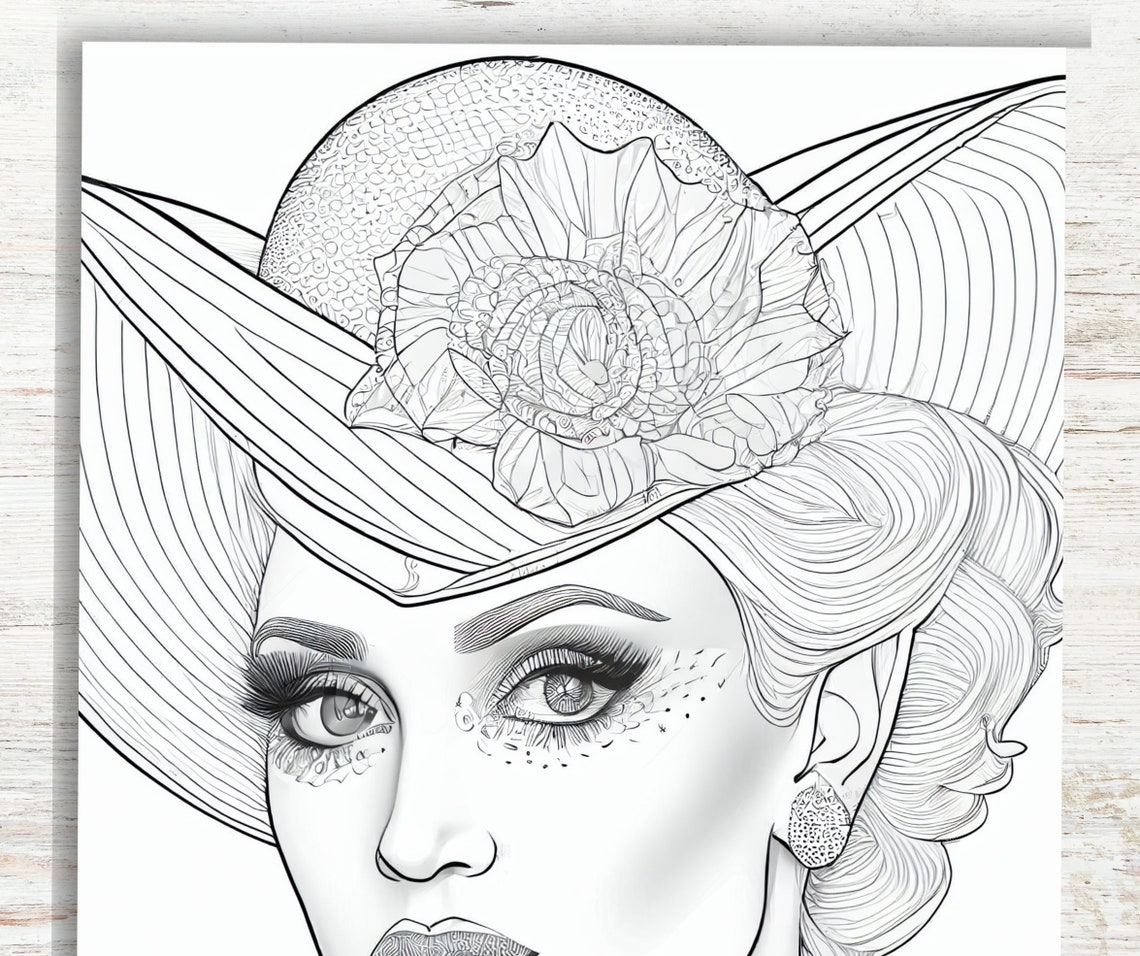 10 Beautiful Drag Queen Coloring Pages | Printable PDF 10 Pages A4 ...