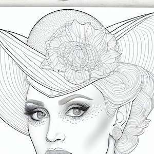 10 Beautiful Drag Queen Coloring Pages | Printable PDF 10 Pages A4 ...