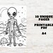 10 Alien Coloring Pages for Kids | A4 Printable PDF | Funny Sci-fi ...