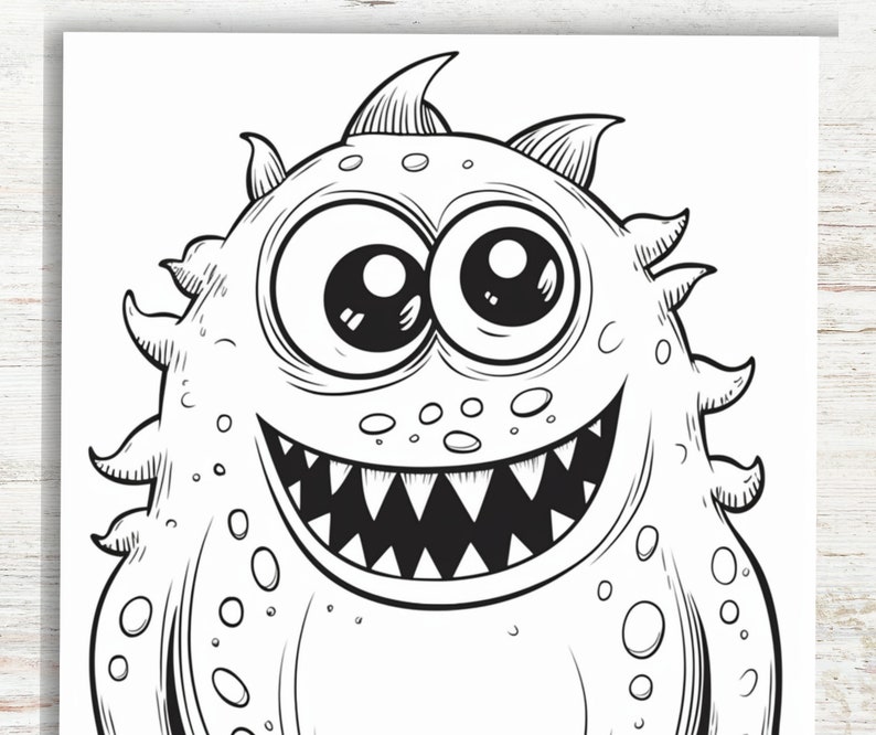 50 Creepy Cute Monsters Coloring Pages Printable PDF A4 Cute Coloring ...