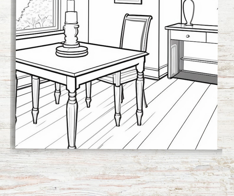 50 Home Interior Coloring Pages KDP Interior 8.5 X 11 Printable PDF ...