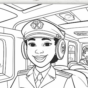 10 Black Girls at Work Coloring Pages | Printable PDF A4 | Inclusive ...