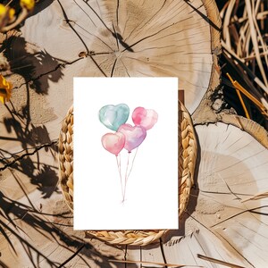 Digital Download Birthday Greeting Card - Minimalistic Watercolor ...