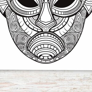 10 African Mask Coloring Pages | A4 Printable PDF | Pattern Coloring ...