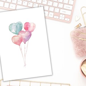 Digital Download Birthday Greeting Card - Minimalistic Watercolor ...