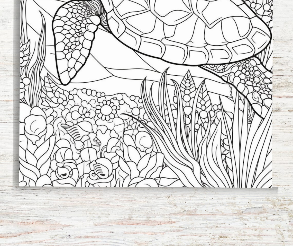 30 Sea Turtle Coloring Pages | A4 Printable PDF | Kids Coloring Book ...