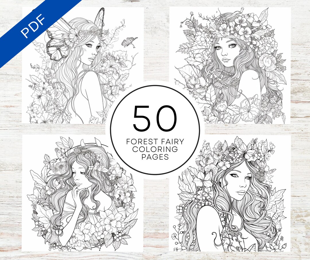 KDP Interior Forest Fairy Coloring Pages | 8.5" X 11" Printable PDF ...