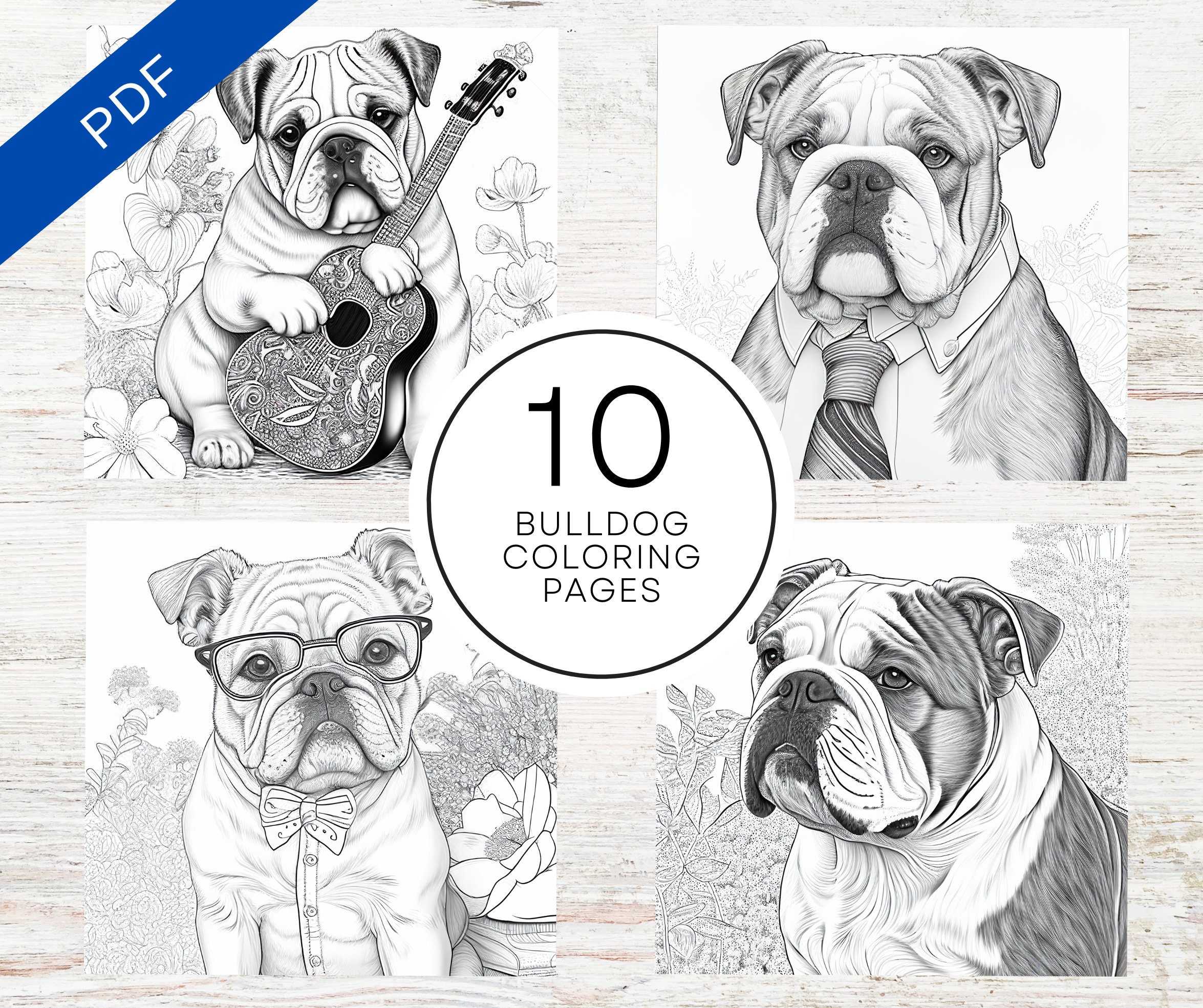 10 Cute Bulldog Coloring Pages | Printable Dog Coloring Sheets for ...