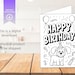 Happy Birthday Dog Coloring Card Printable | Digital Download | Fun Pet ...
