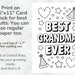 Best Grandma Ever Printable Coloring Card Digital Download Mother's Day ...