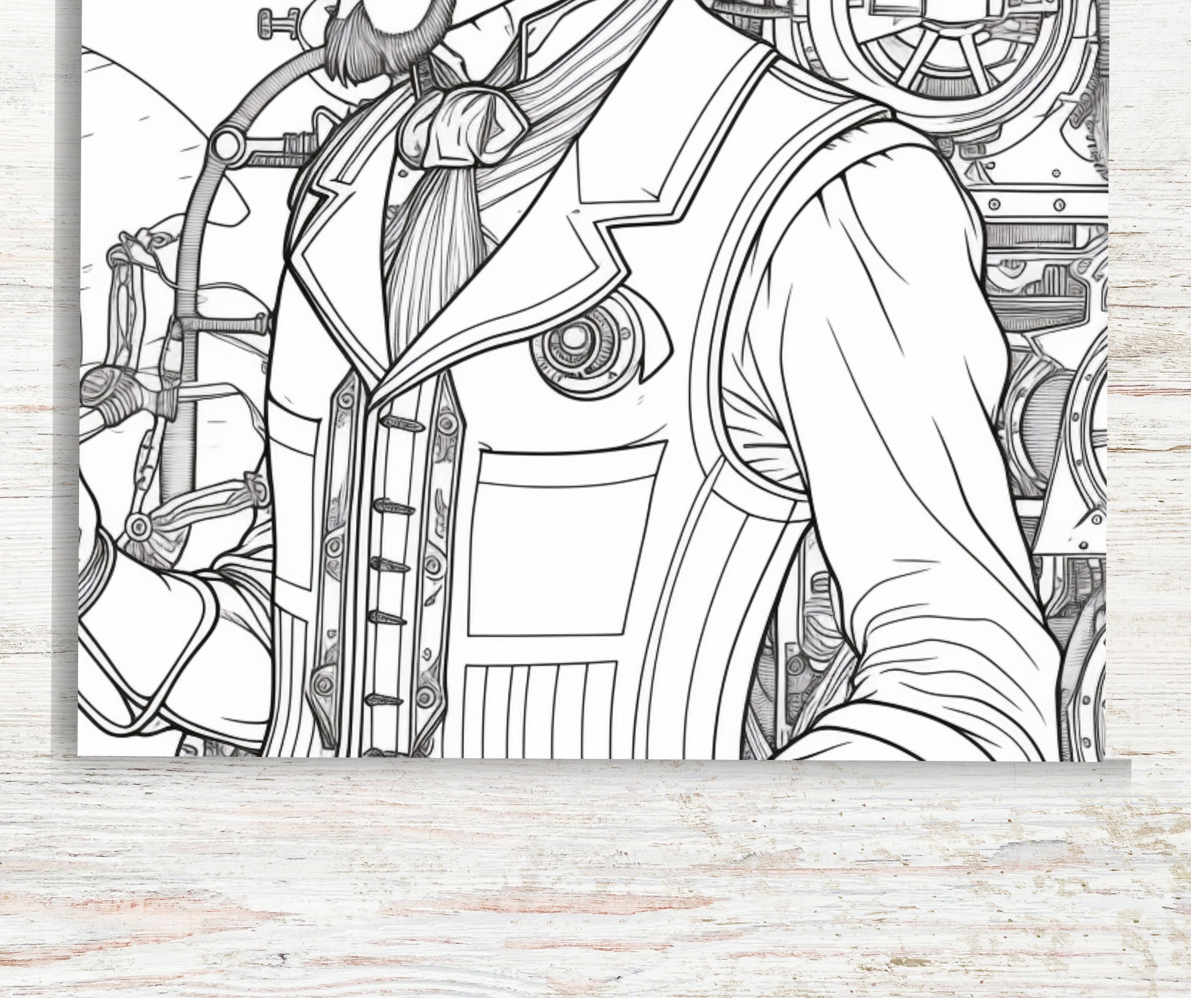 KDP Interior 50 Steampunk Men Coloring Pages for Adults | 8.5" X 11 ...