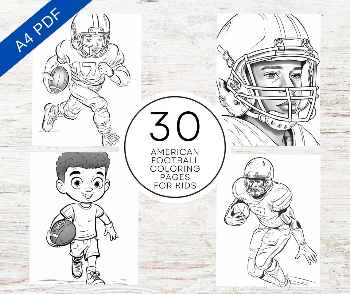 30 American Football Coloring Pages for Kids | A4 Printable PDF ...