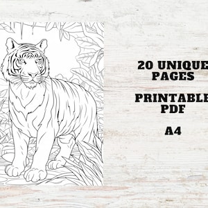 20 Lions and Tigers Coloring Pages | Printable PDF A4 | Wild Animals ...