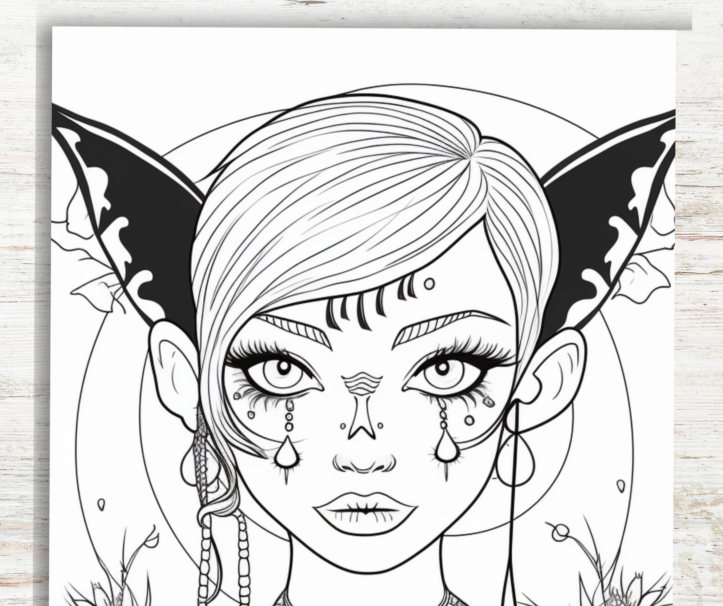 KDP Interior 50 Goth Fairy Coloring Pages 8.5 X 11 Printable PDF Cute ...