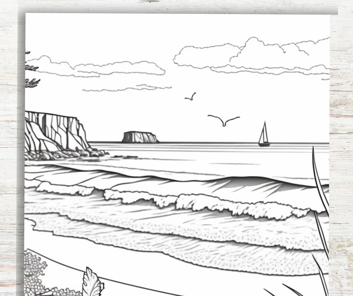 KDP Interior 50 Landscape Coloring Pages | 8.5" X 11" Printable PDF ...