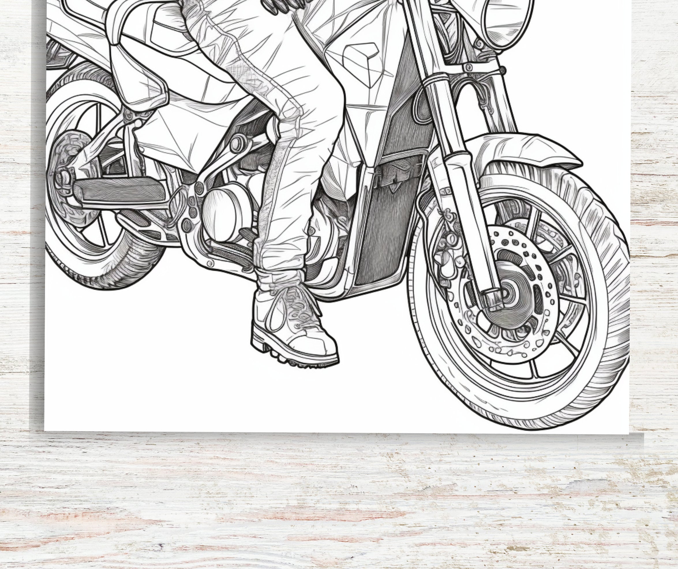 30 Dogs on Motorcycles Coloring Pages | Printable PDF 30 Pages A4 ...