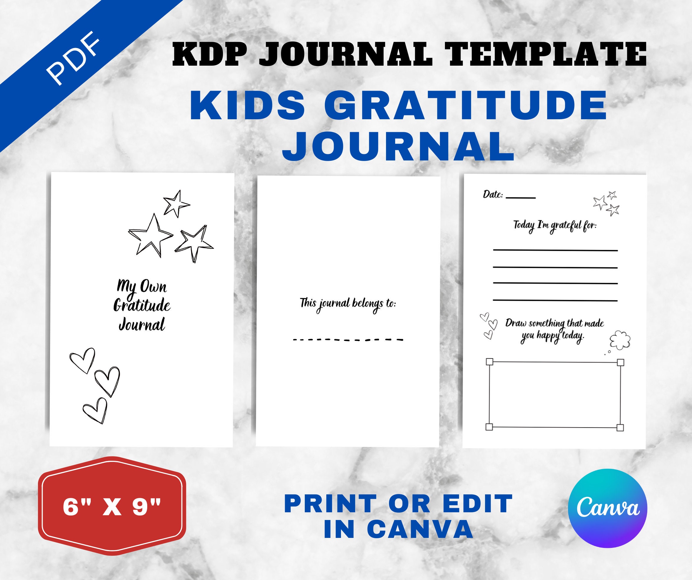 Kids Daily Gratitude Journal KDP Interior 6x9 - Etsy