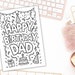 Happy Birthday Dad Printable Coloring Card | Digital Download | Fun DIY ...
