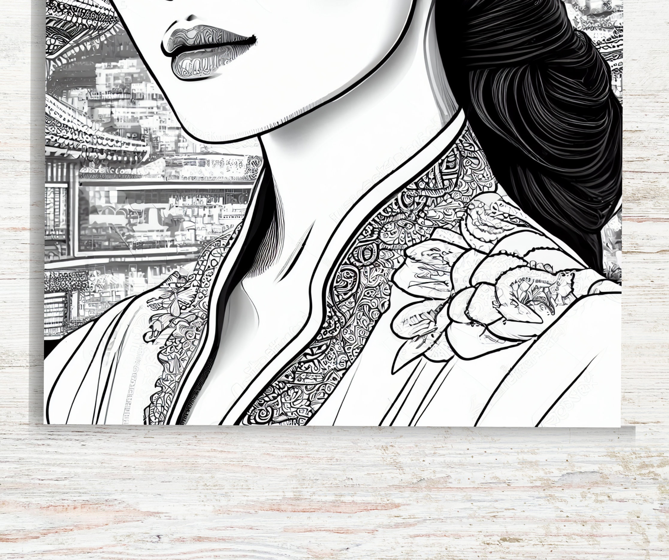Beautiful Korean Women Faces Coloring Pages | Printable PDF 10 Pages A4 ...