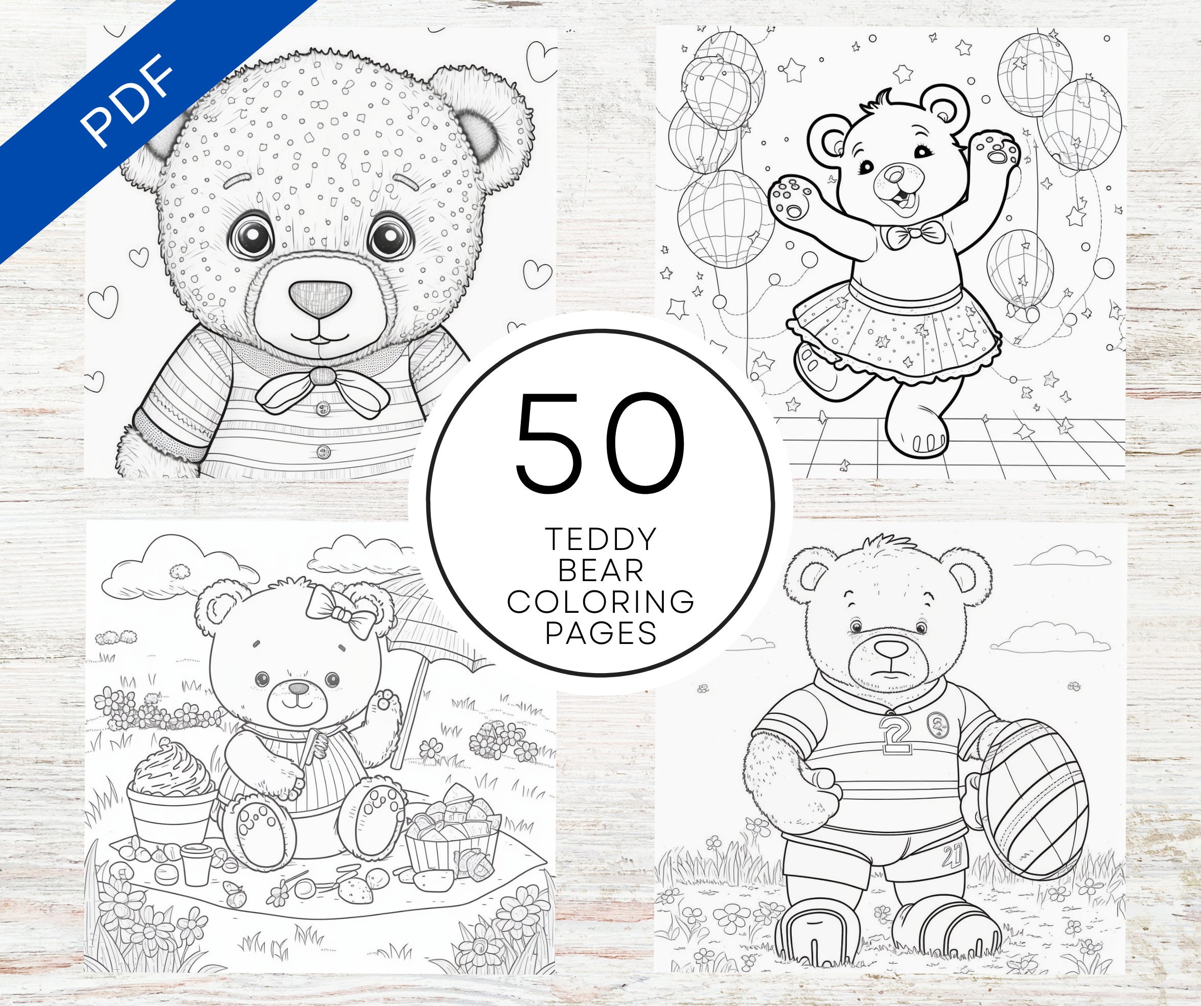 Colored Coloring Pages Of Teddy Bears