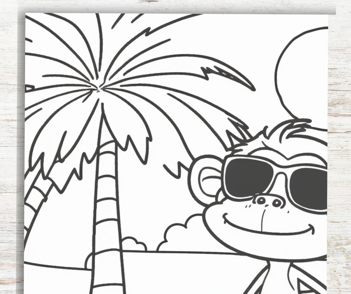 KDP Interior 50 Monkey Coloring Pages | 8.5" X 11" Printable PDF ...