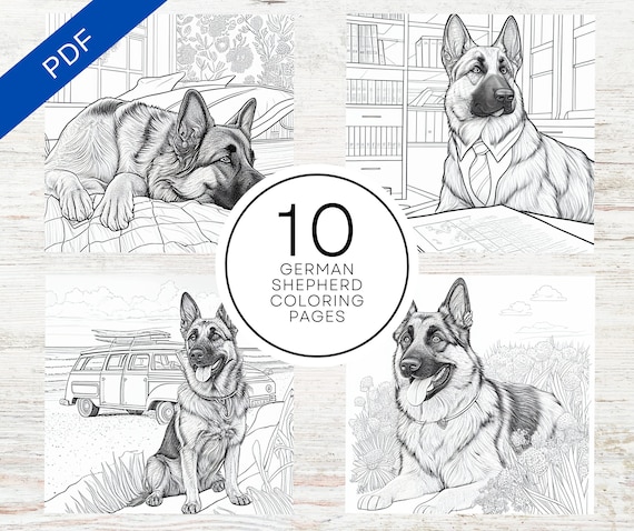 Cute German Shepherd Coloring Pages