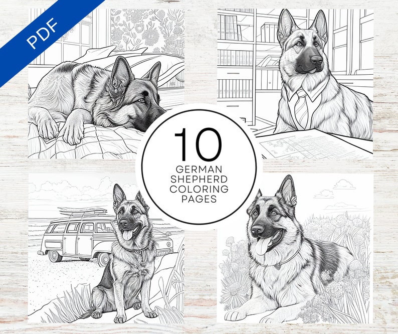 10 Cute German Shepherd Dogs Coloring Pages | Printable Dog Coloring ...