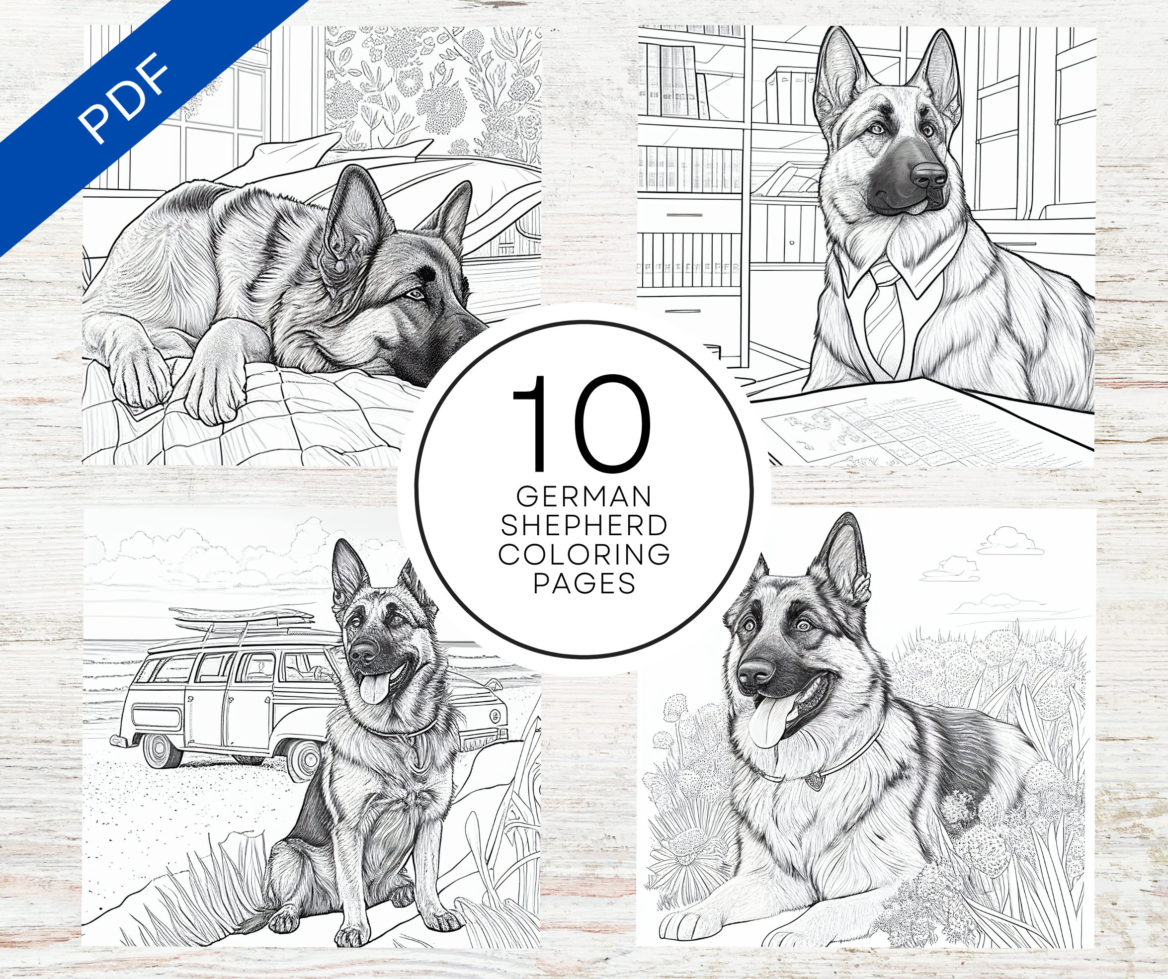10 Cute German Shepherd Dogs Coloring Pages | Printable Dog Coloring ...
