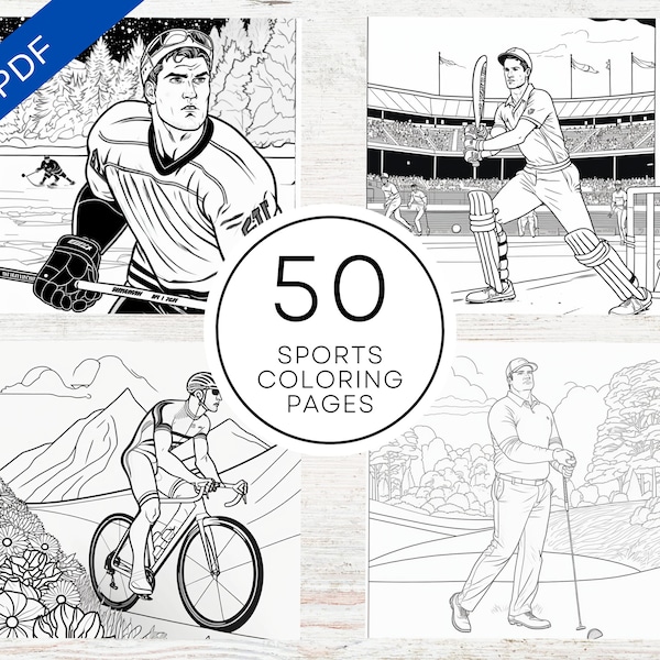 Sports Coloring Book - Etsy