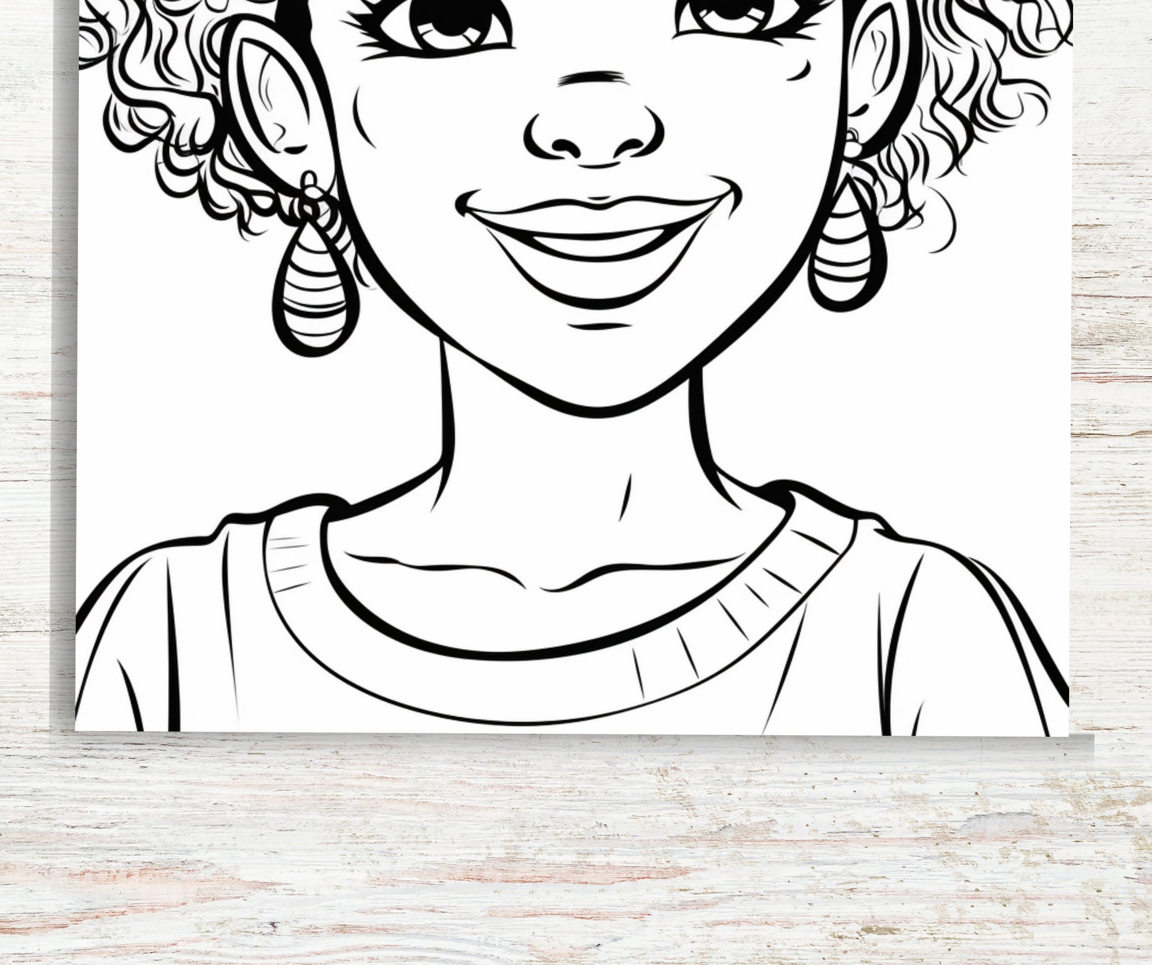 10 Happy Black Girls Coloring Pages Printable PDF A4 Inclusive Cute ...