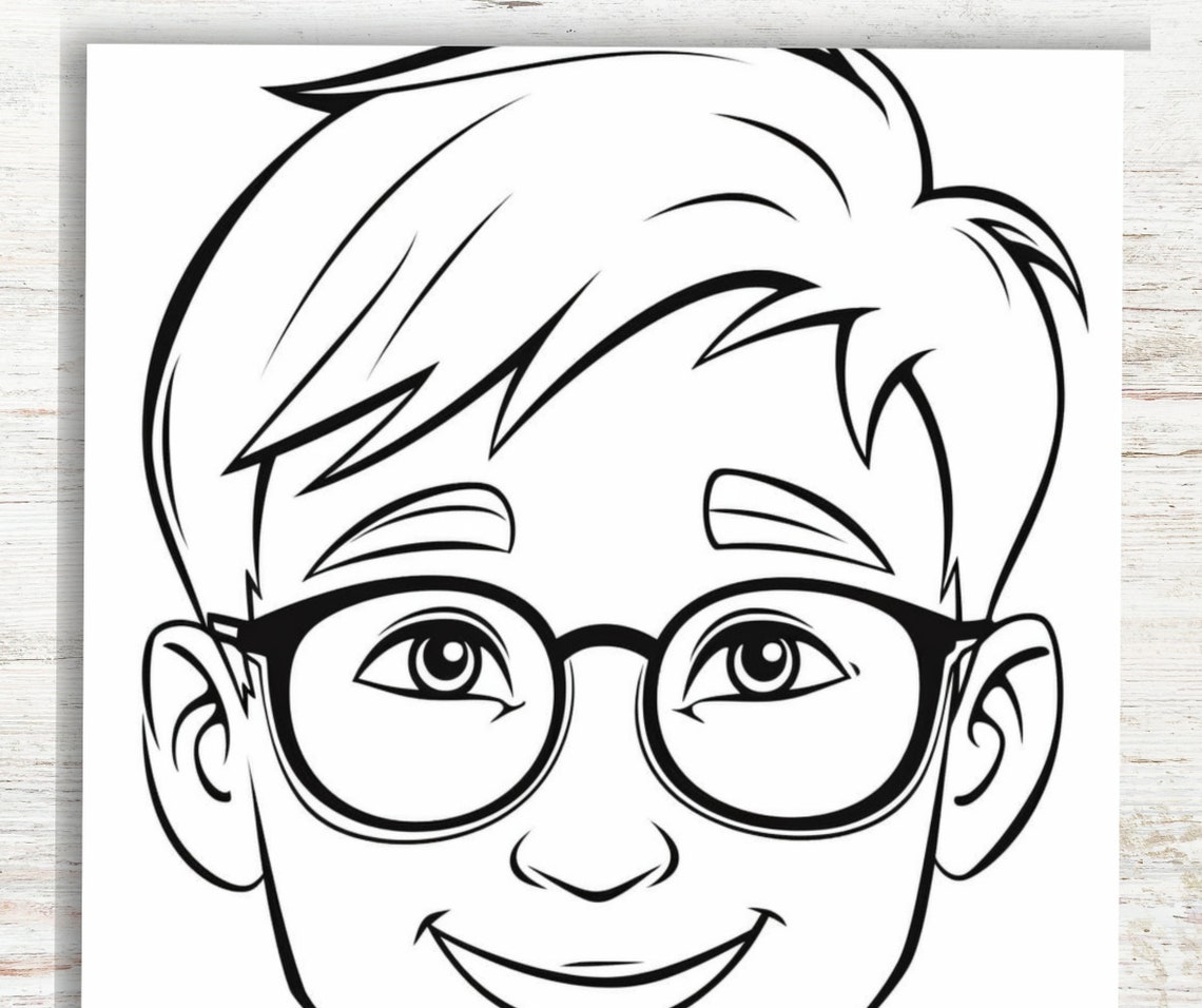 10 Happy Boy Coloring Pages Printable PDF A4 Coloring Sheets for ...