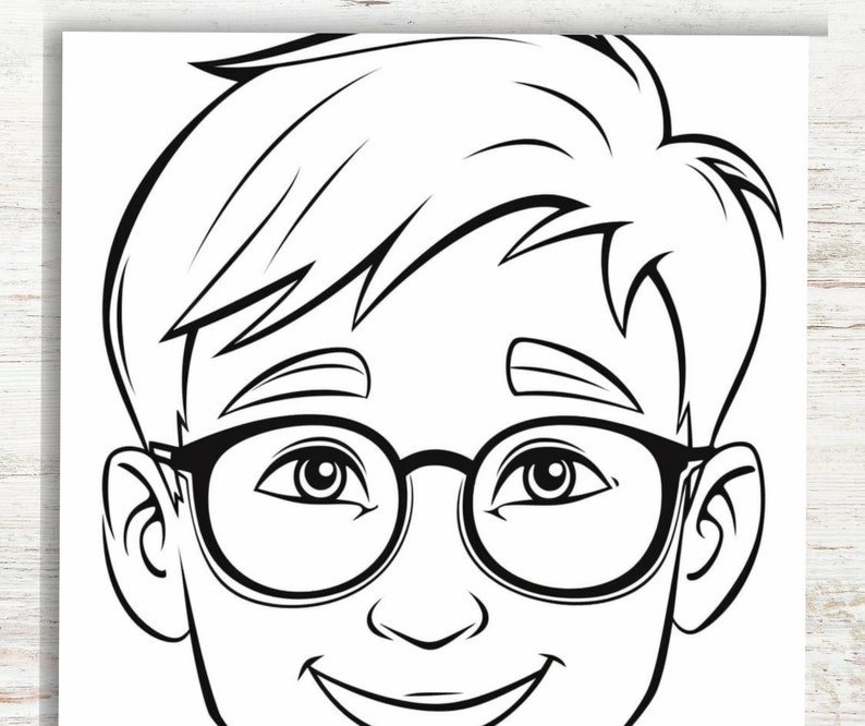 10 Happy Boy Coloring Pages Printable PDF A4 Coloring Sheets for ...