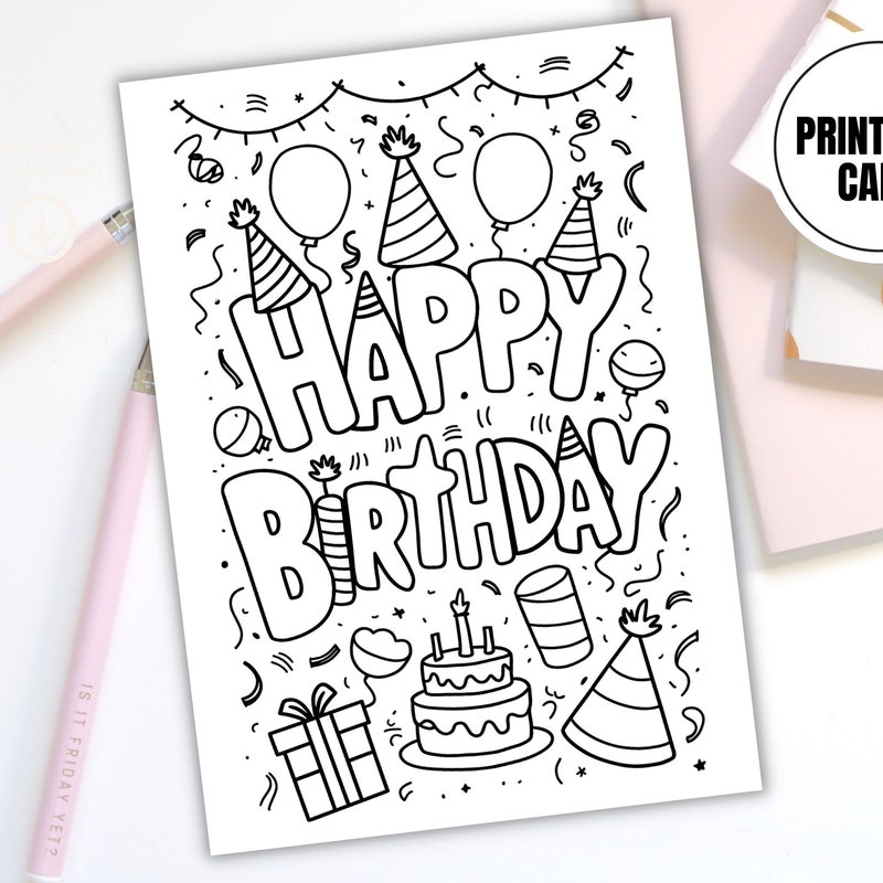 Hand Drawing Birthday Card - Etsy