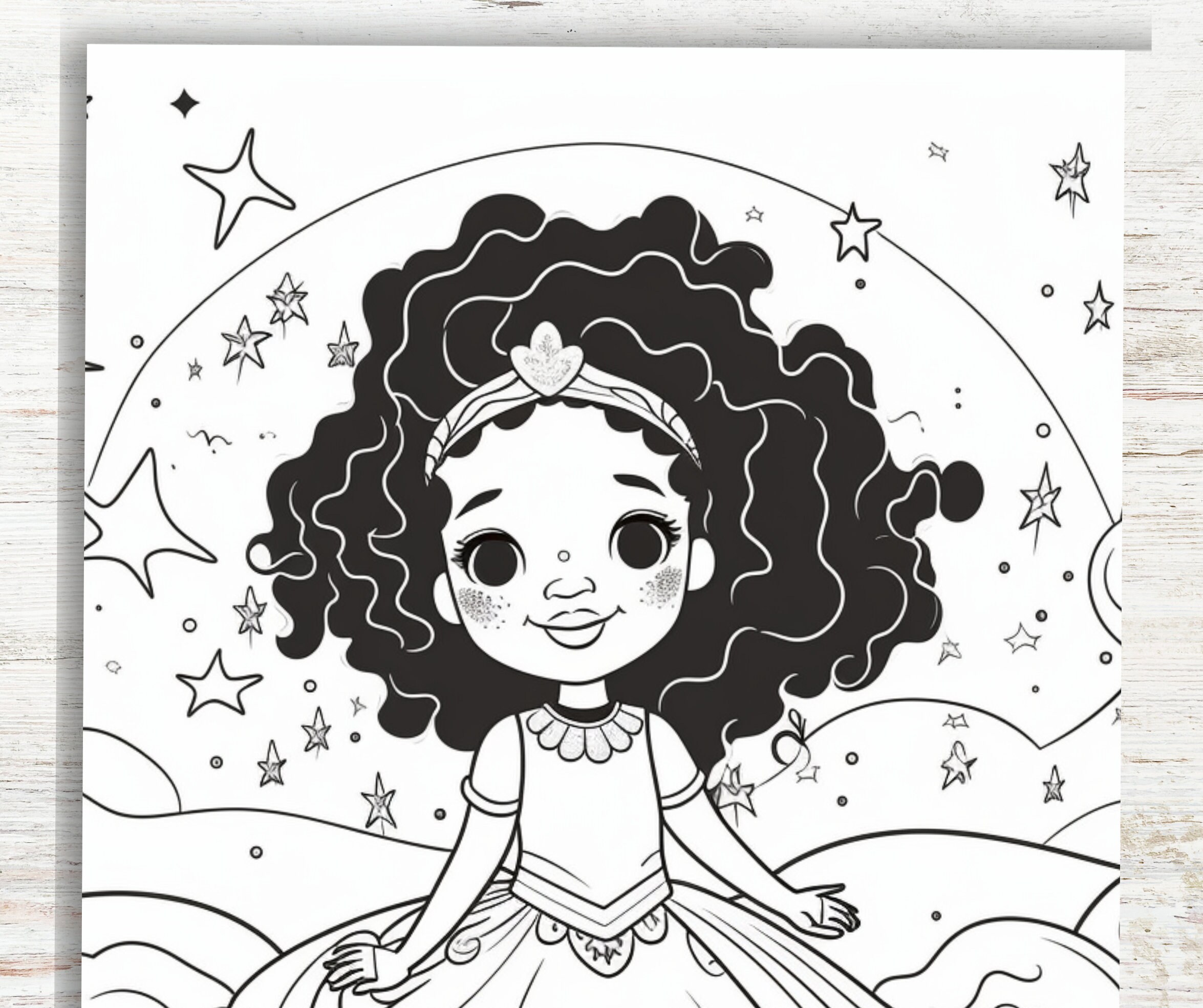 10 Black Princess Coloring Pages Printable PDF A4 Inclusive Cute ...