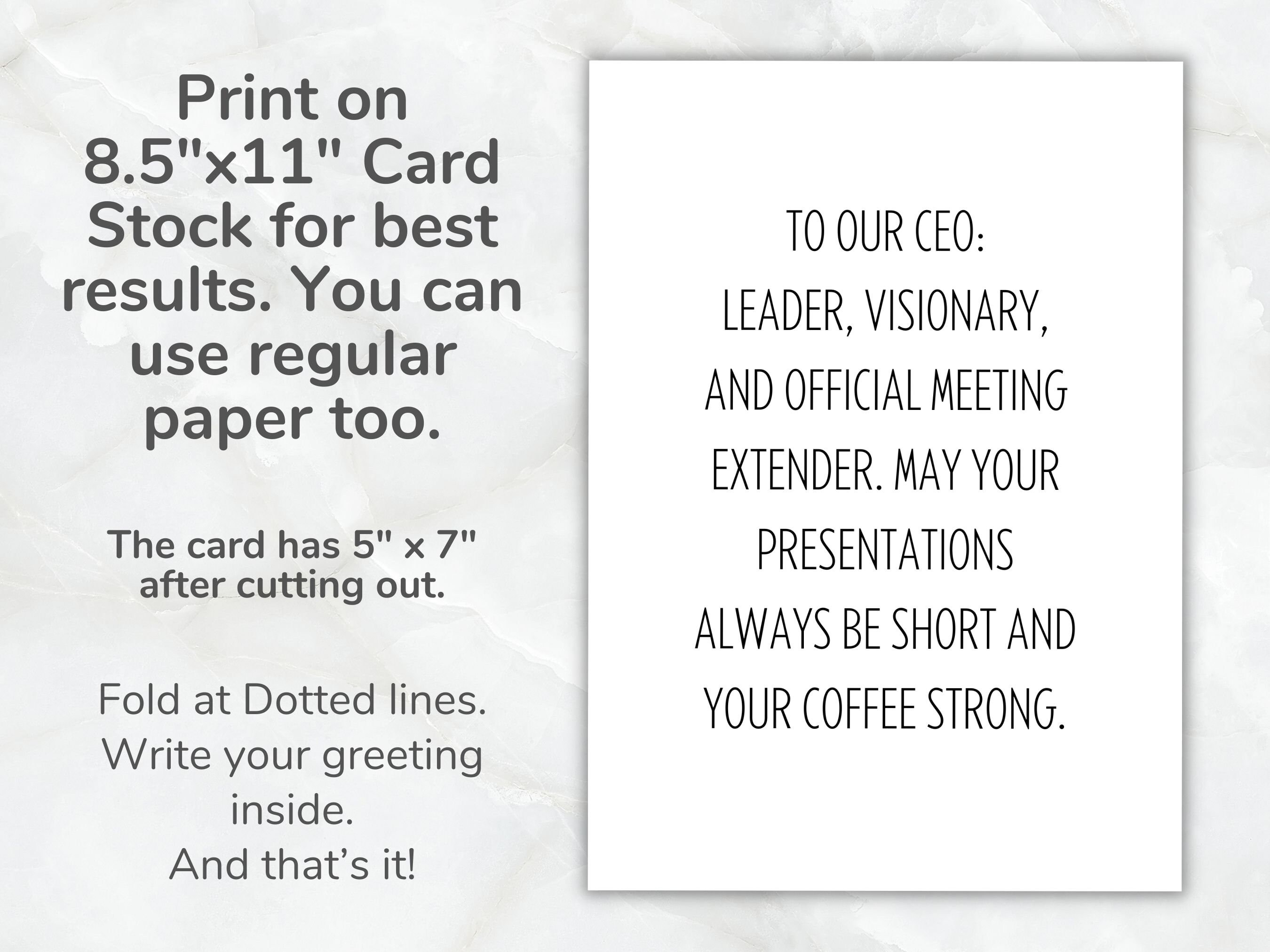 Humorous CEO Appreciation Digital Card - Printable Corporate Boss ...