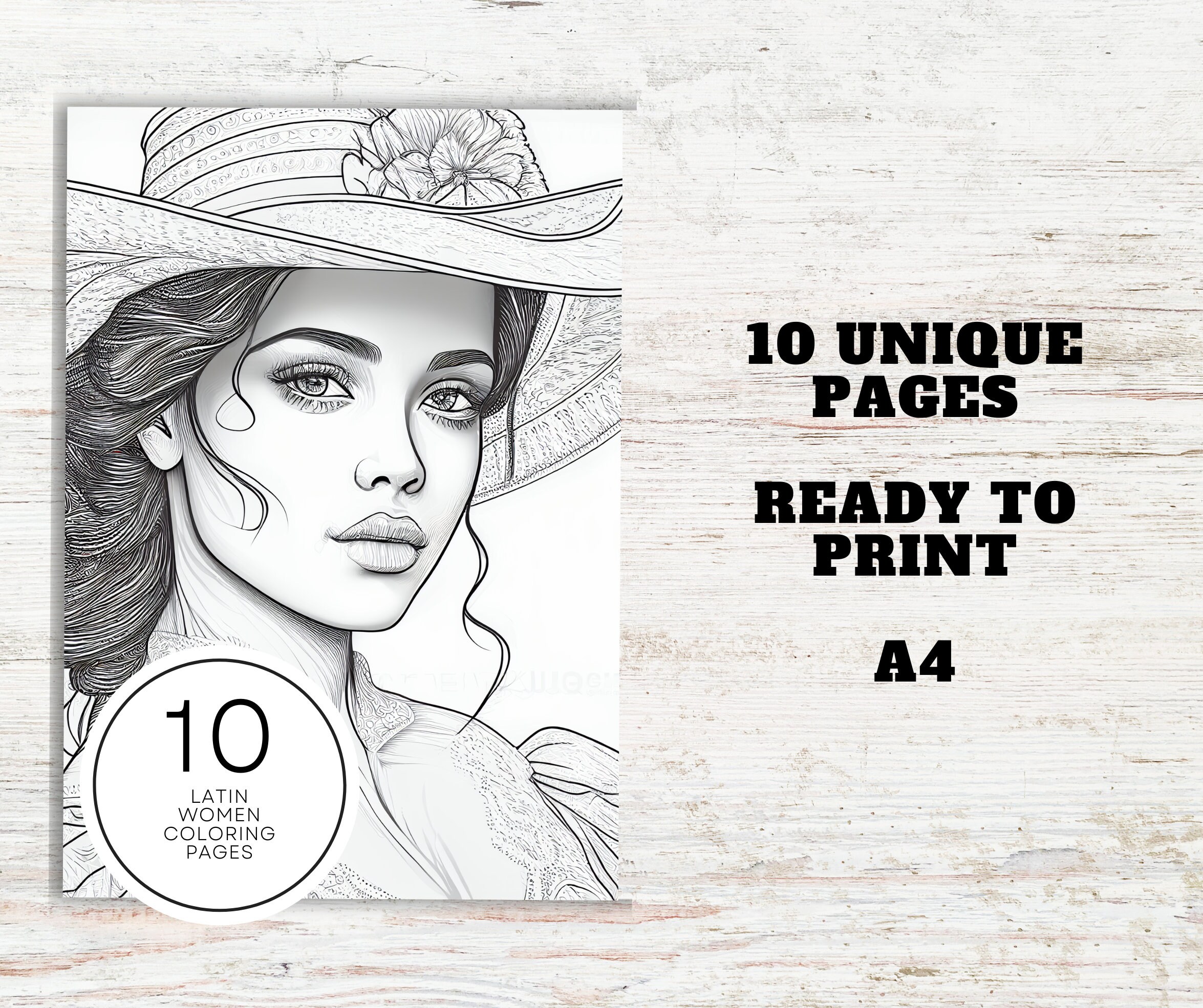 10 Beautiful Latin Women Coloring Pages Printable PDF 10 Pages A4 ...
