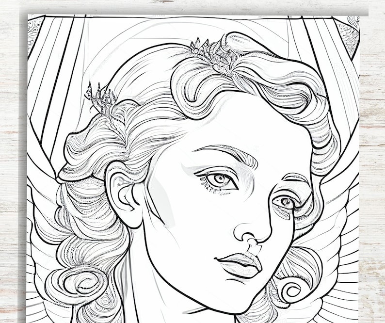 10 Angel Coloring Pages for Adults | Printable PDF 10 Pages A4 ...