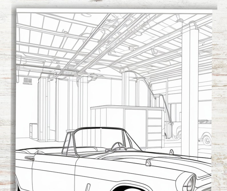 KDP Interior 50 Vintage Car Coloring Pages | 8.5" X 11" Printable PDF ...